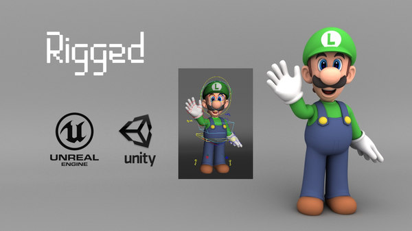 Luigi rig unity 3D - TurboSquid 1566583