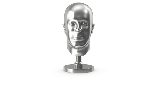3D silver head statue model - TurboSquid 1566939