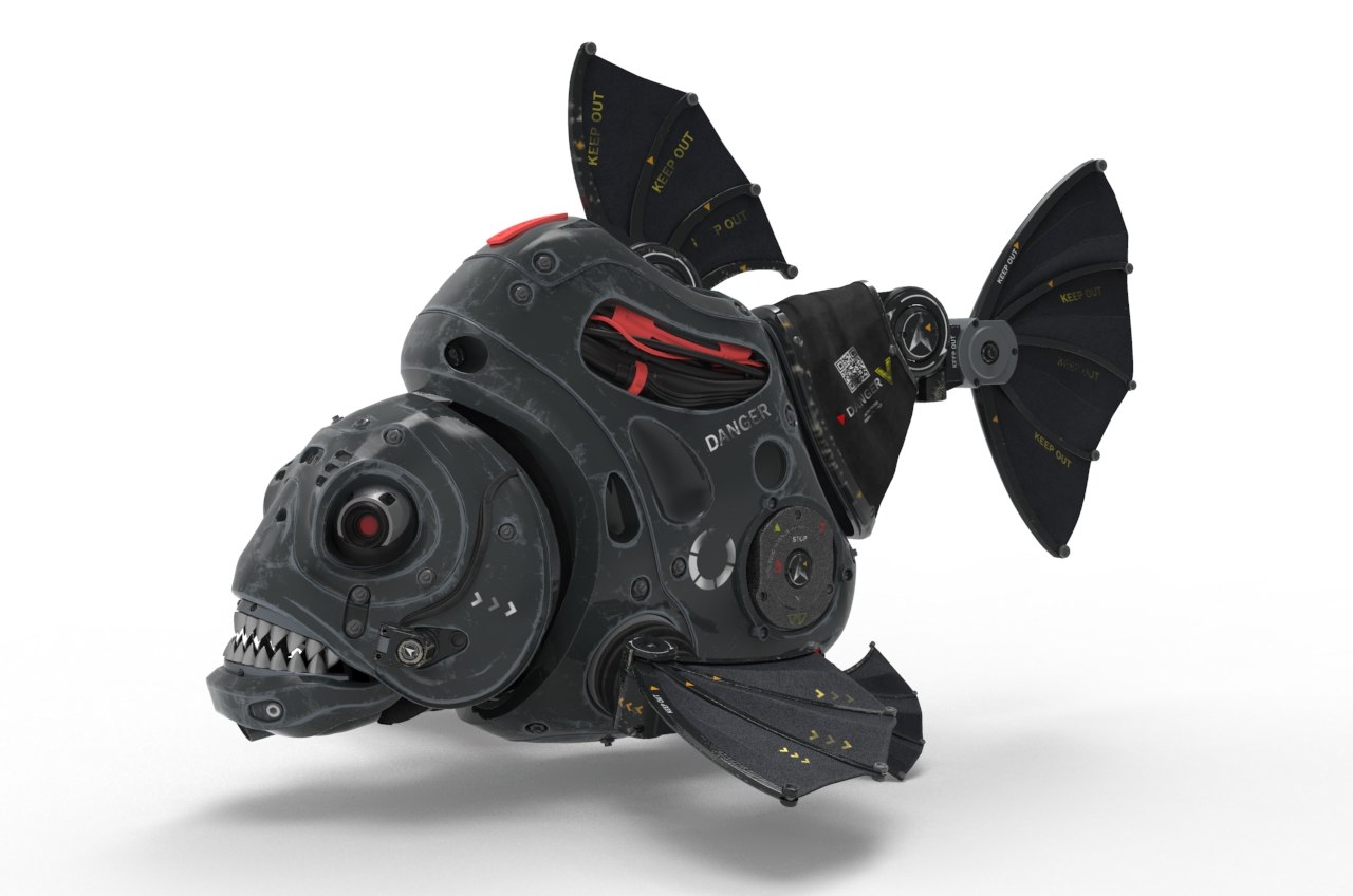 Piranha robot fish model - TurboSquid 1567259