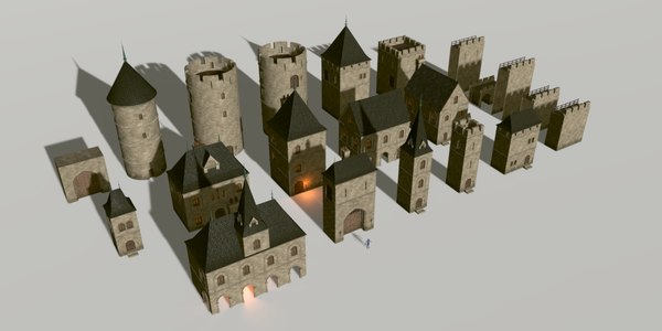 blender medieval castle defensive structure