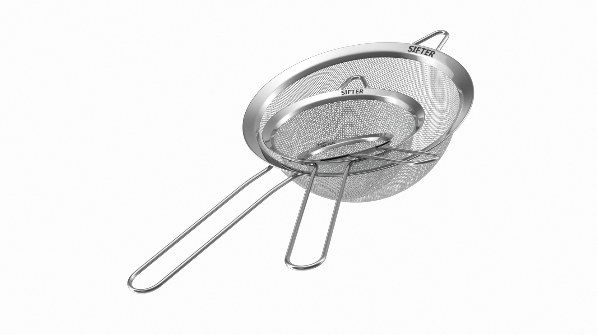 Stainless steel kitchen strainers 3D model - TurboSquid 1568552