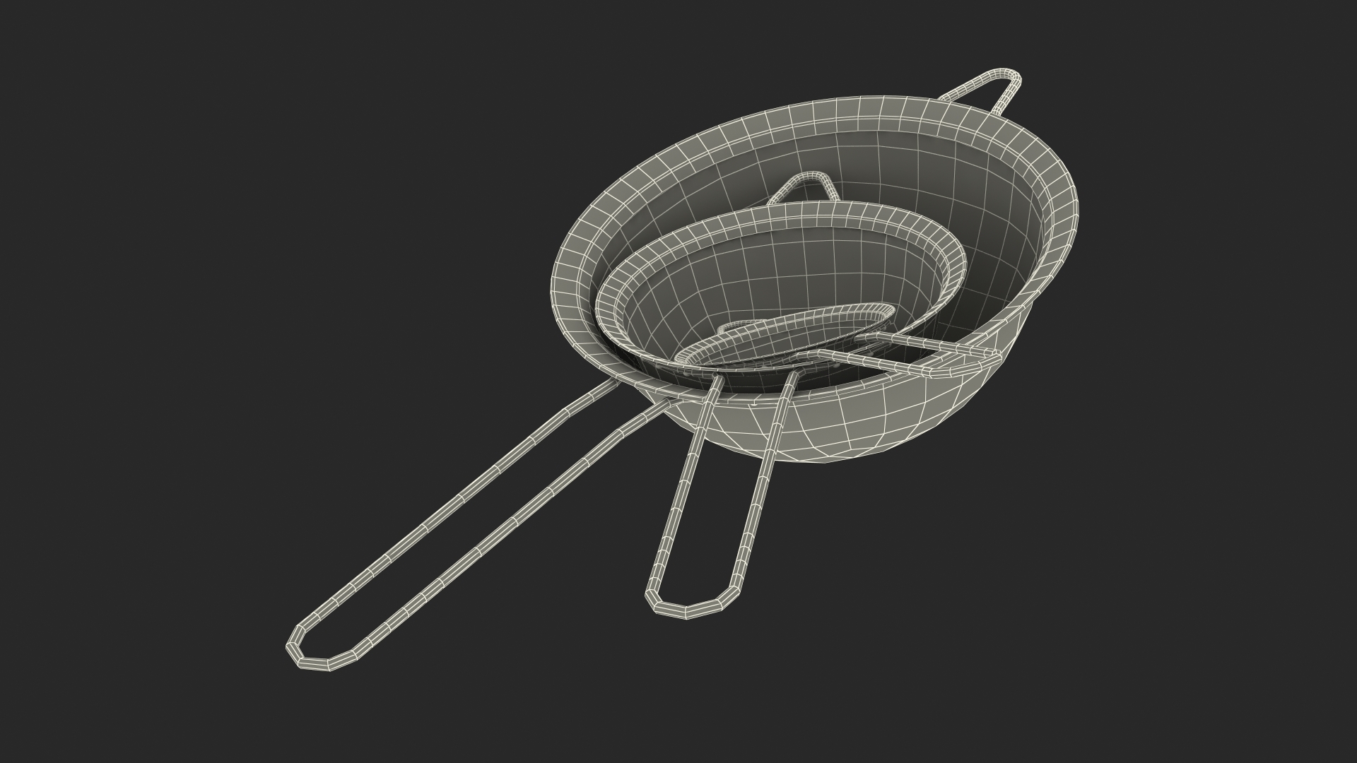 Stainless steel kitchen strainers 3D model - TurboSquid 1568552