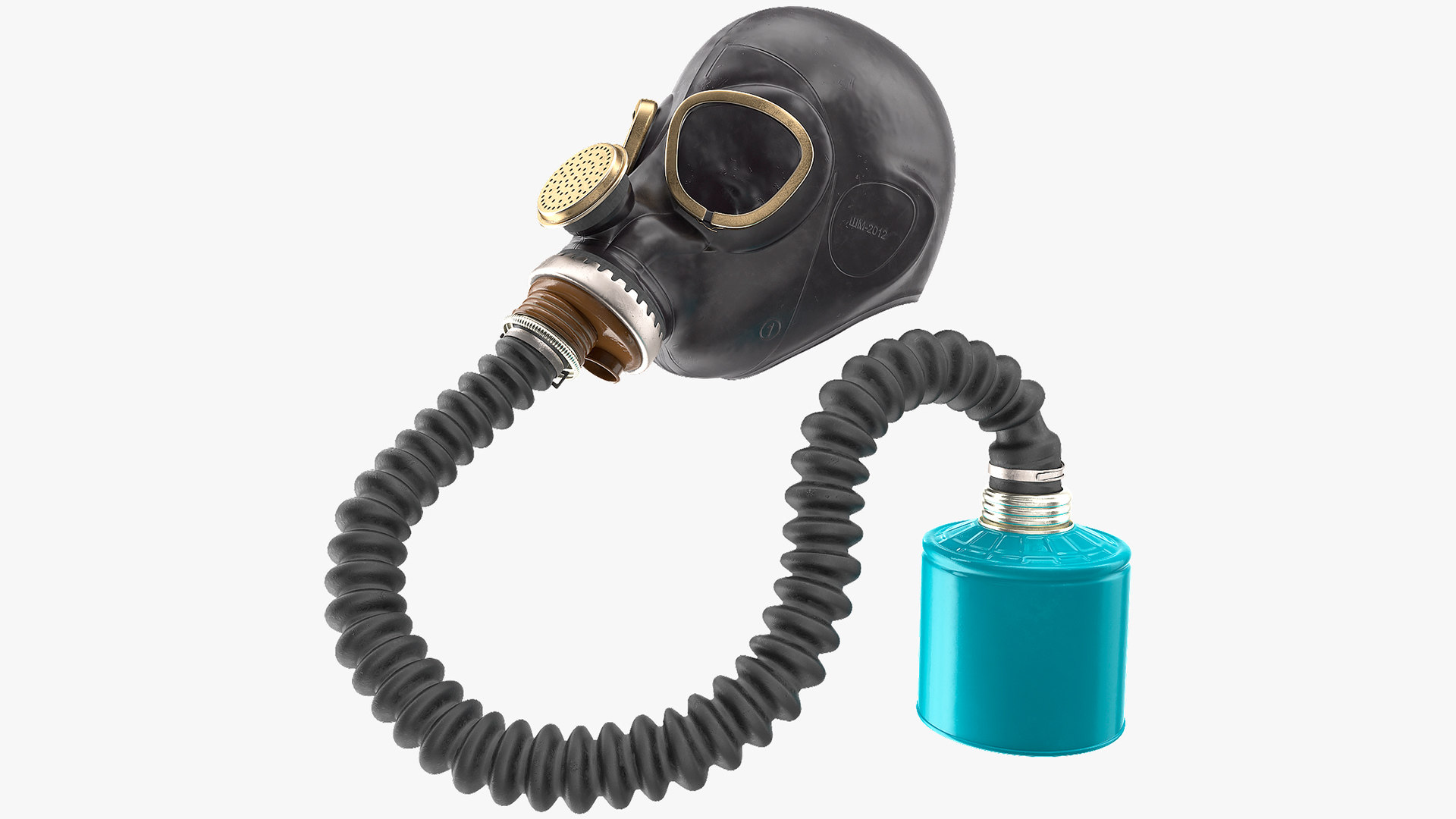 Black Rubber Gas Mask with Hose Modelo 3D - TurboSquid 1568385
