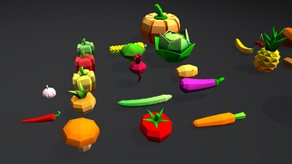 Coleção Low Poly - Frutas e Vegetais Modelo 3D - TurboSquid 1568351