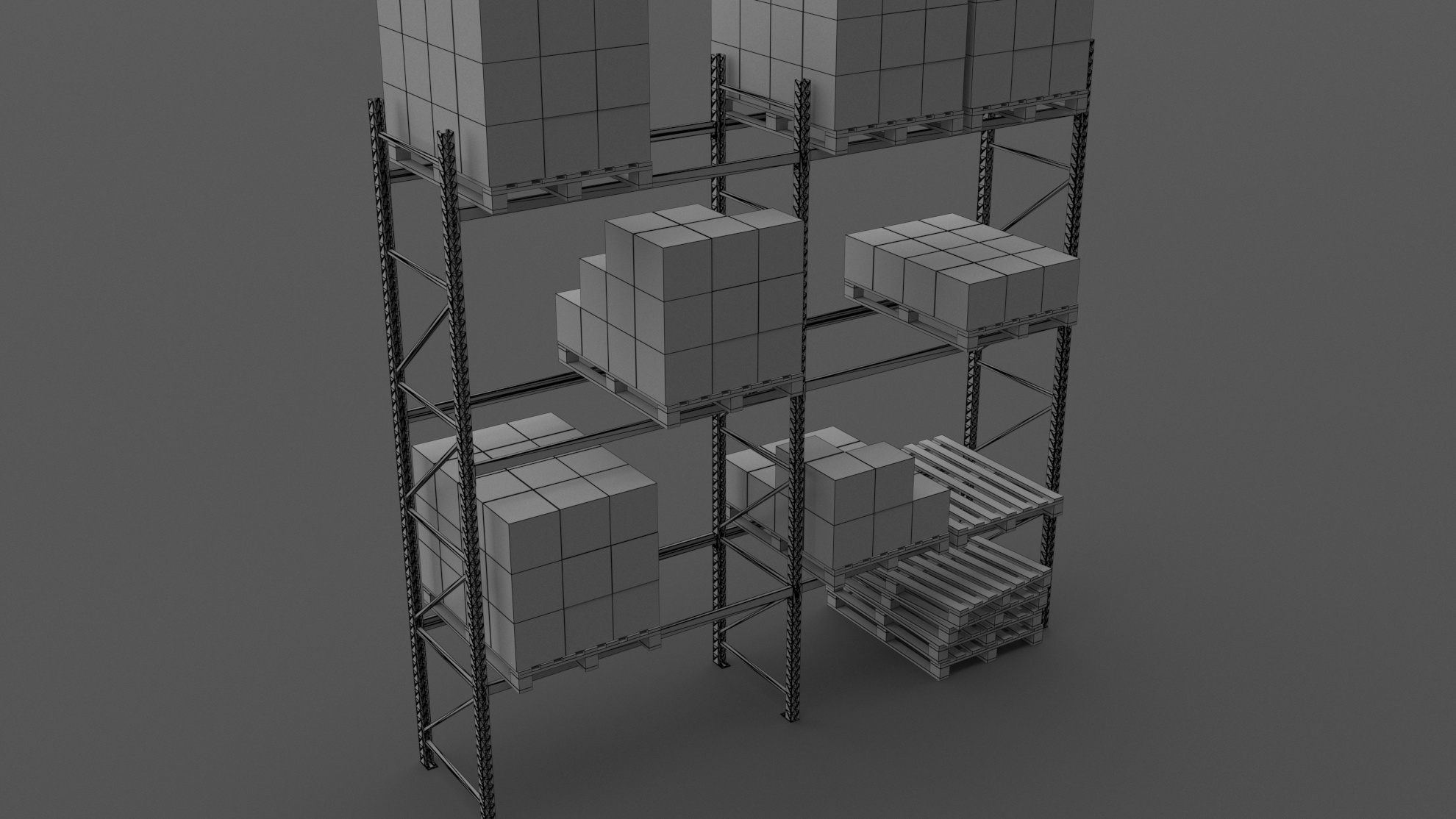 Pallet rack 3D model - TurboSquid 1568909