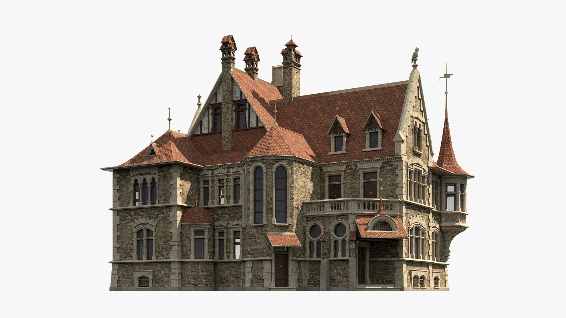 Realistic ancient mansion model - TurboSquid 1569140