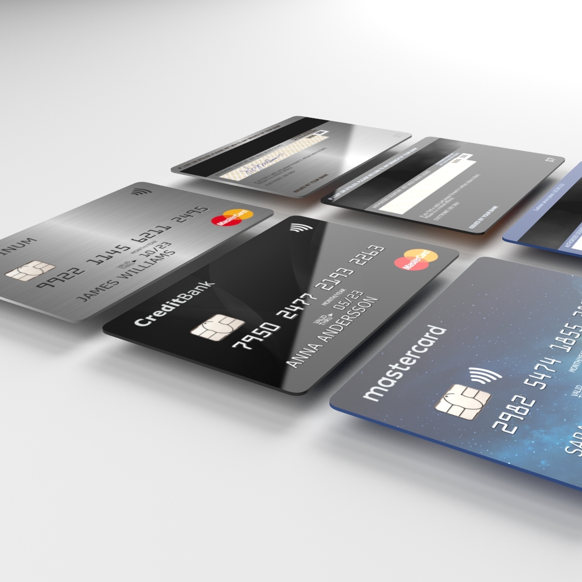 Credit cards 3D model - TurboSquid 1569355