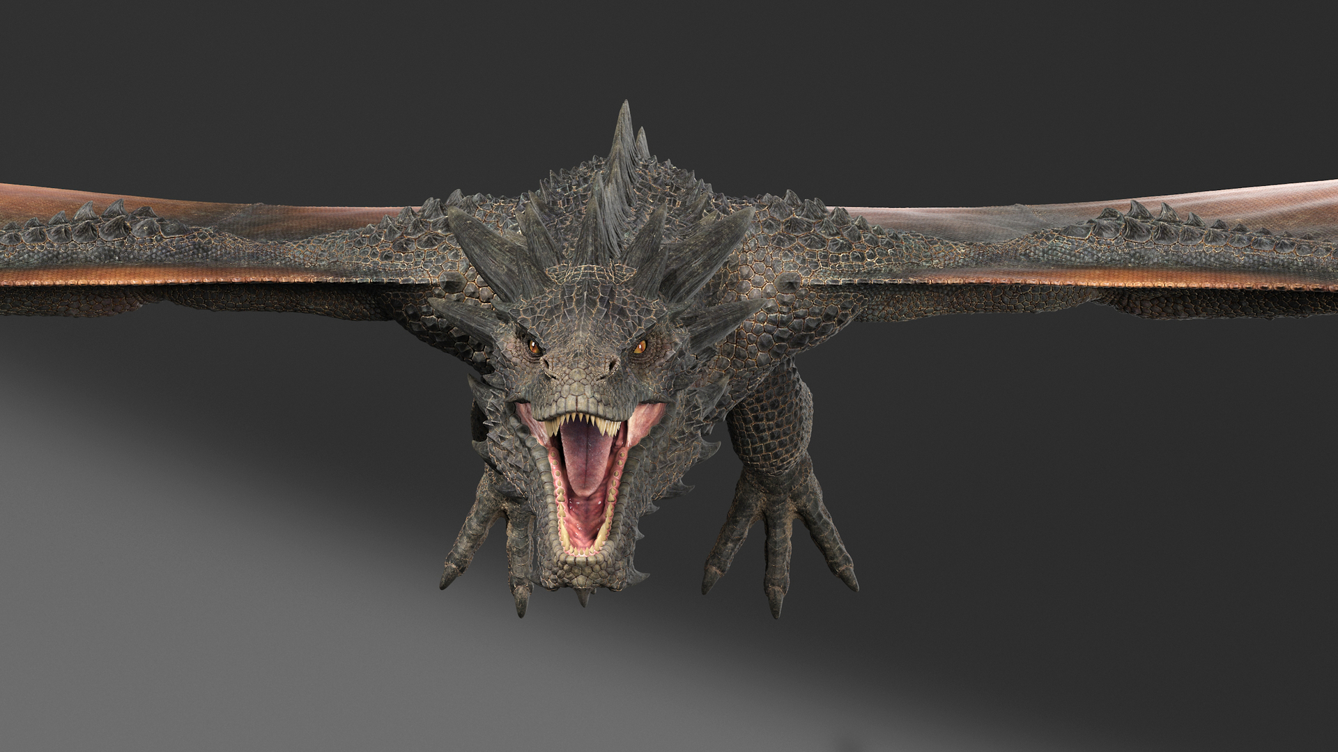 3D dragon rig black - TurboSquid 1569384