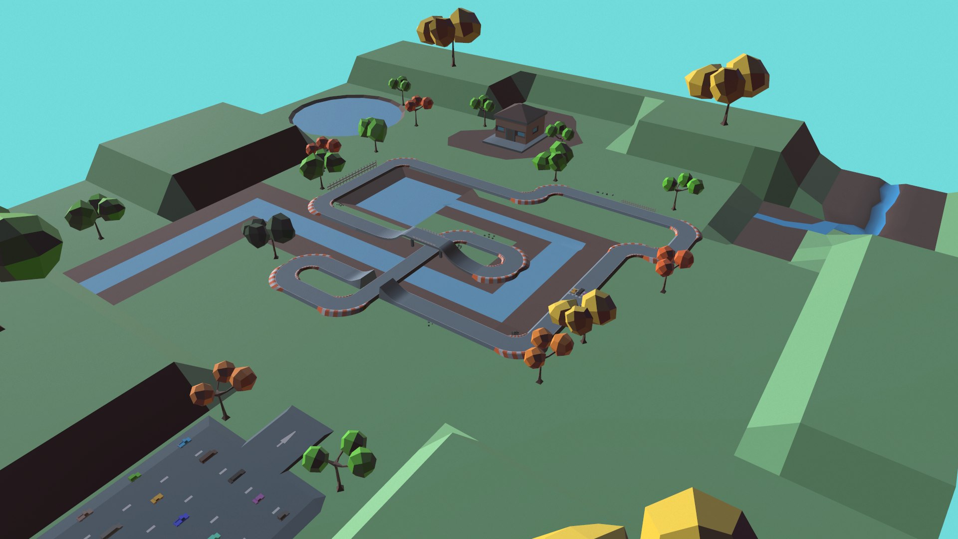 3D model race track low-poly - TurboSquid 1569420