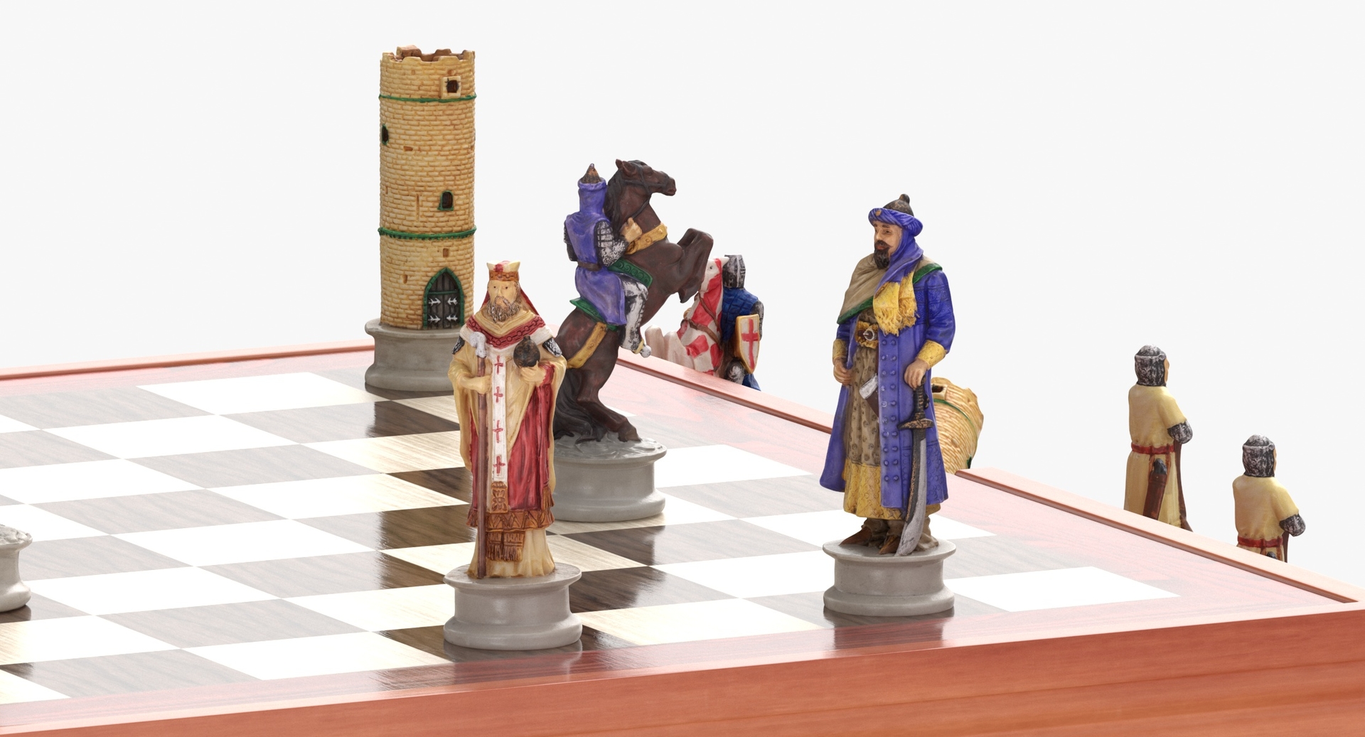 3D model chess board set 01 - TurboSquid 1569655