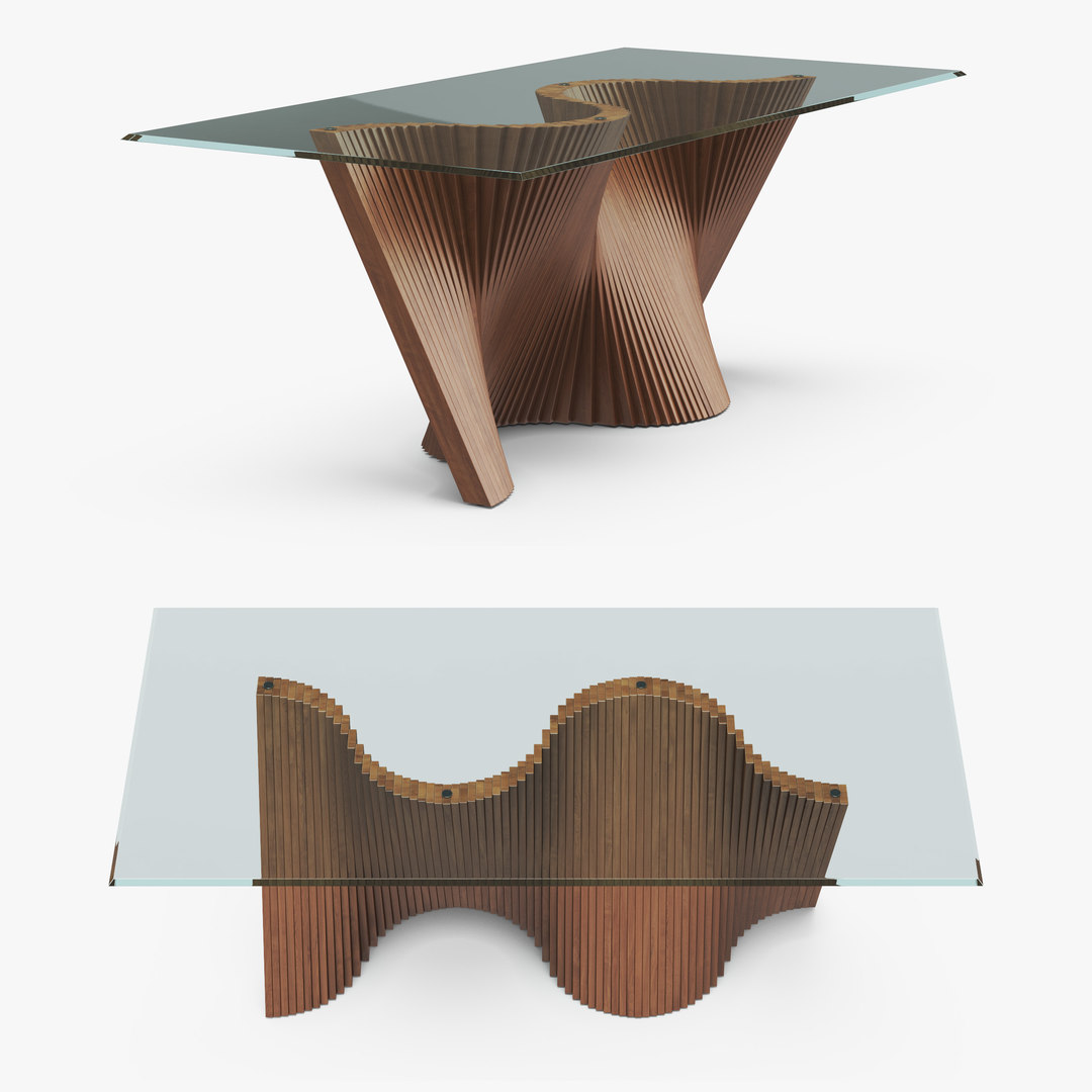 Wave dining table model - TurboSquid 1569973