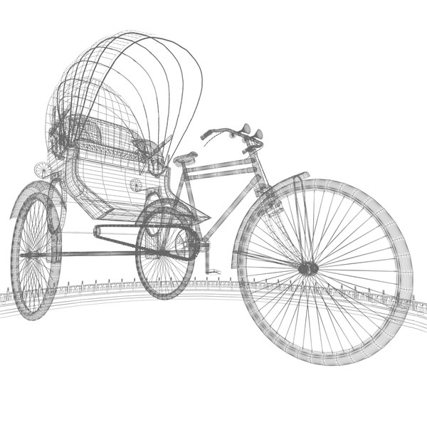 Chinese rickshaw 3D model - TurboSquid 1570041