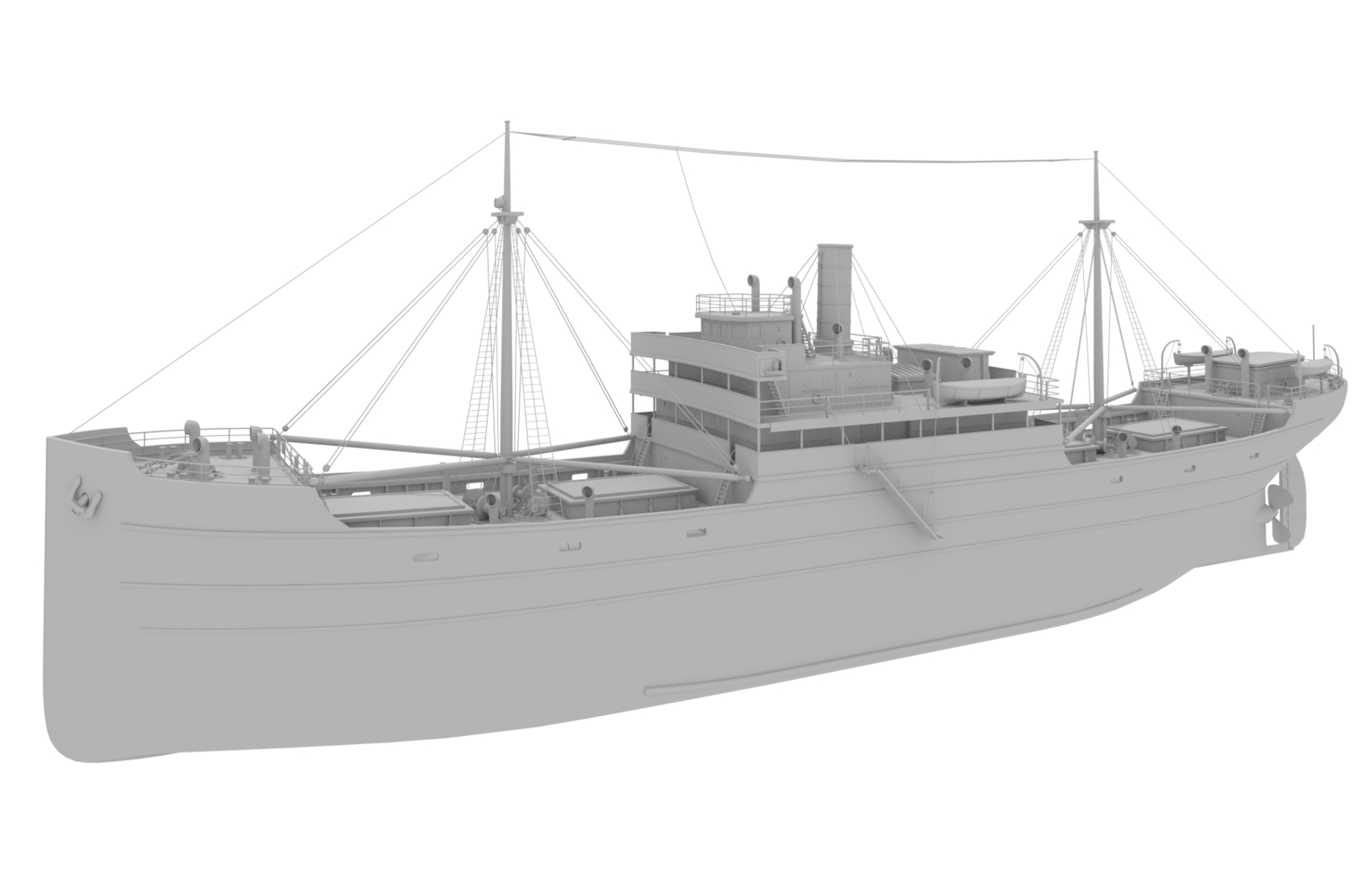3D laker steam cargo steamer - TurboSquid 1571818