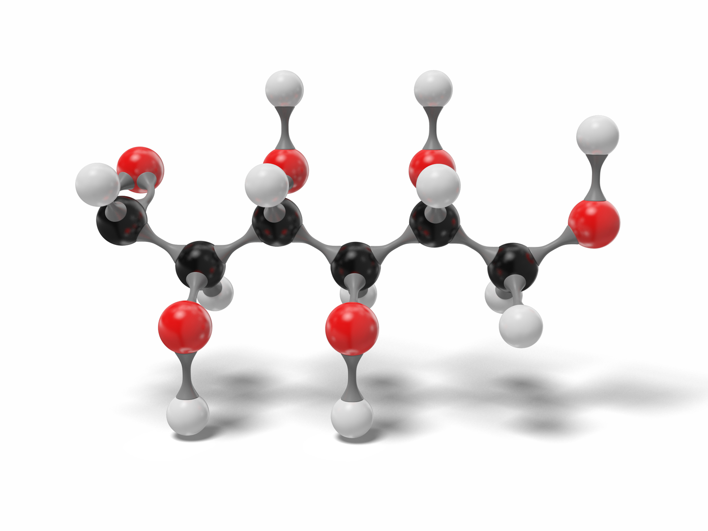 modèle 3D de Modèle moléculaire à chaîne ouverte de glucose 3D C6H12O6 ...