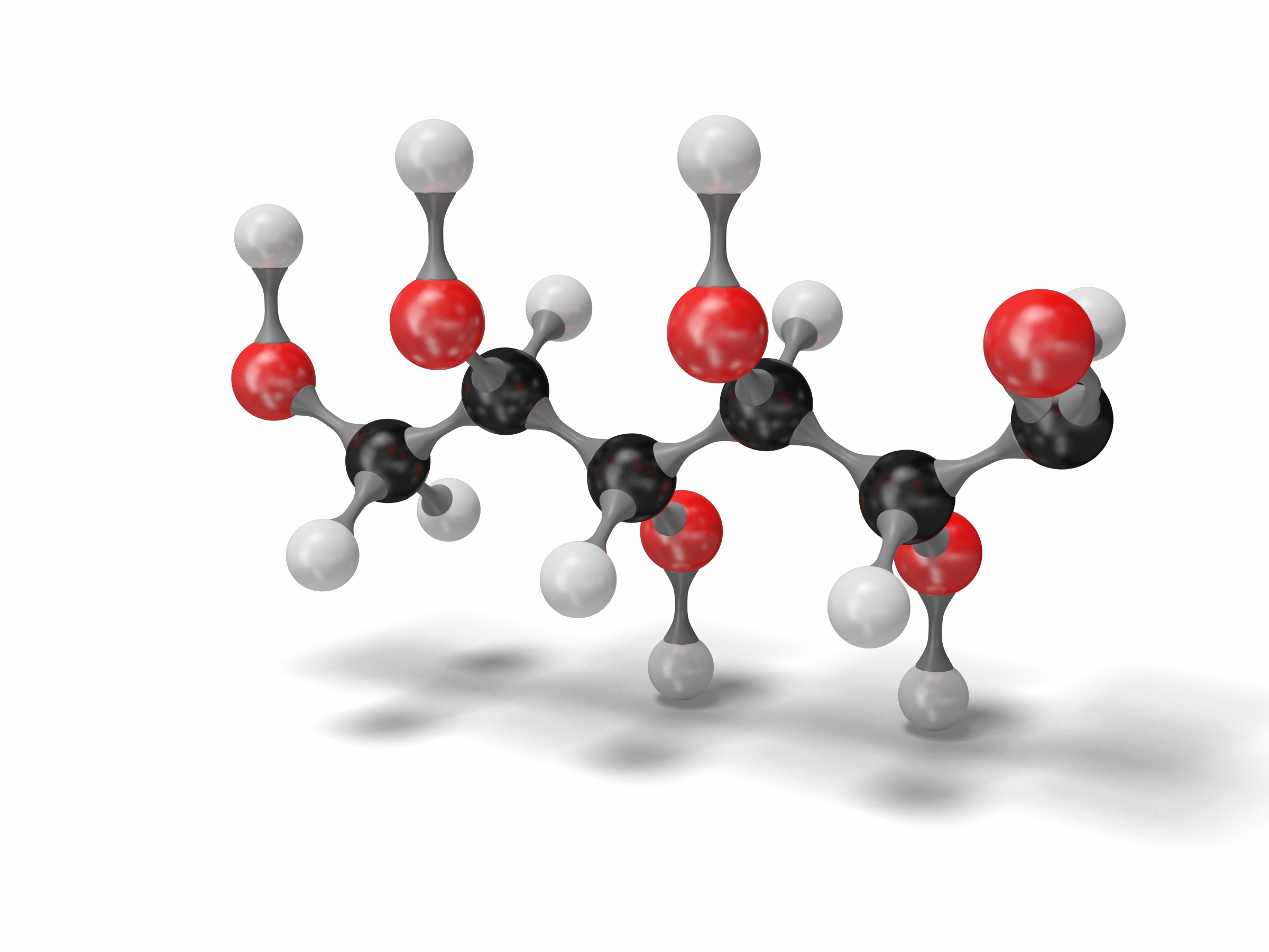 modèle 3D de Modèle moléculaire à chaîne ouverte de glucose 3D C6H12O6 ...