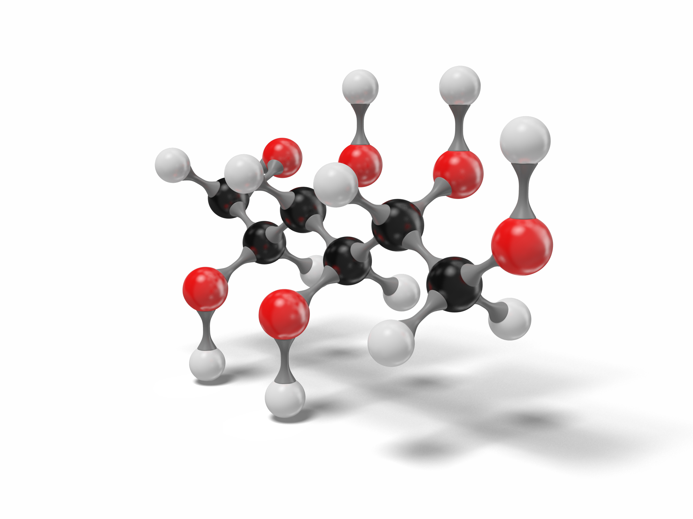 modèle 3D de Modèle moléculaire à chaîne ouverte de glucose 3D C6H12O6 ...