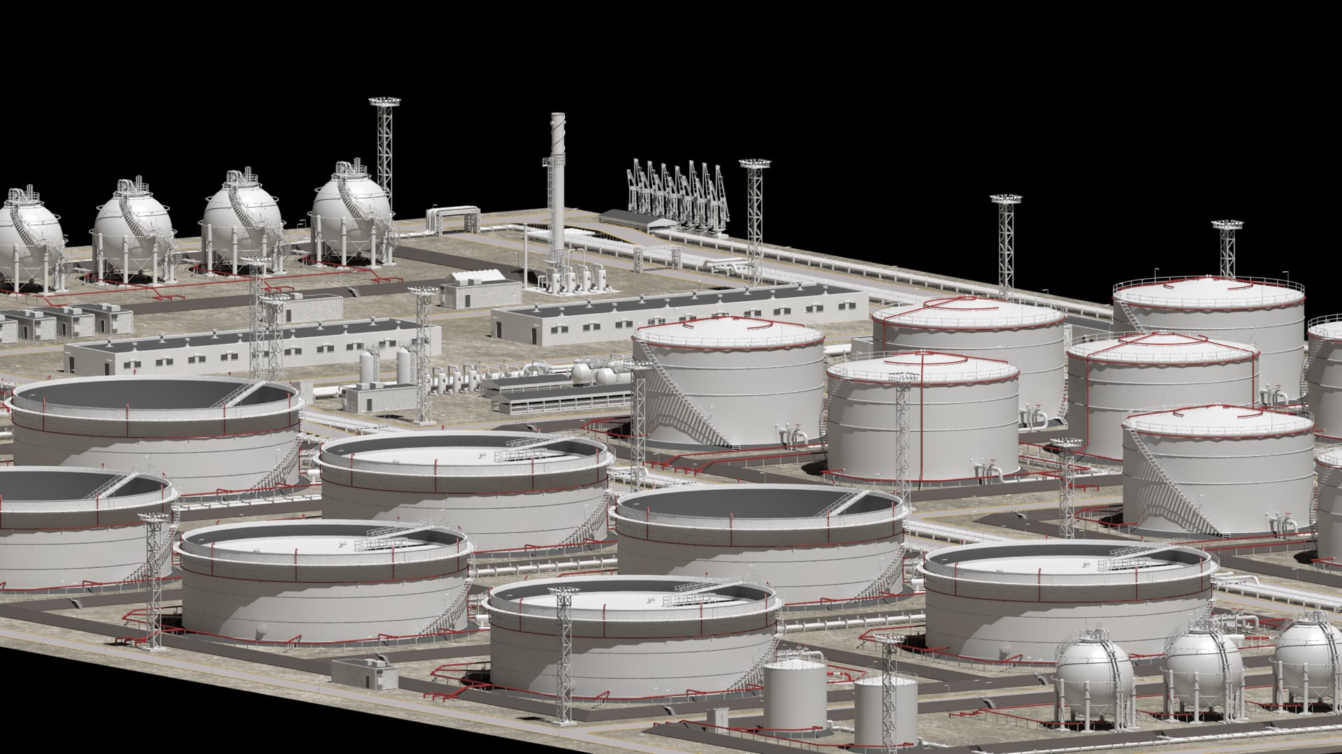 Oil storage facility 3D model - TurboSquid 1570655