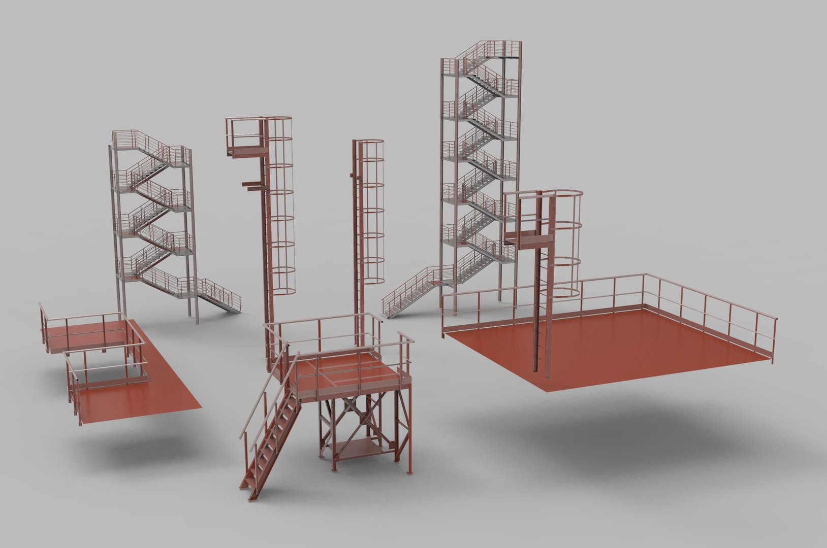 3D model ladders platforms - TurboSquid 1570493