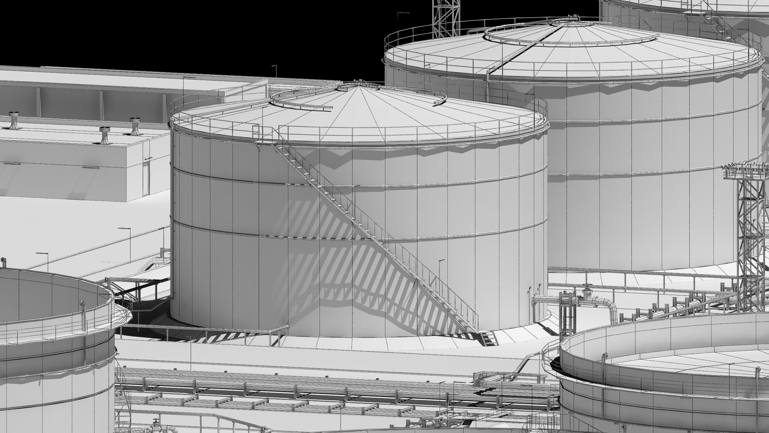 Oil storage facility 3D model - TurboSquid 1570655
