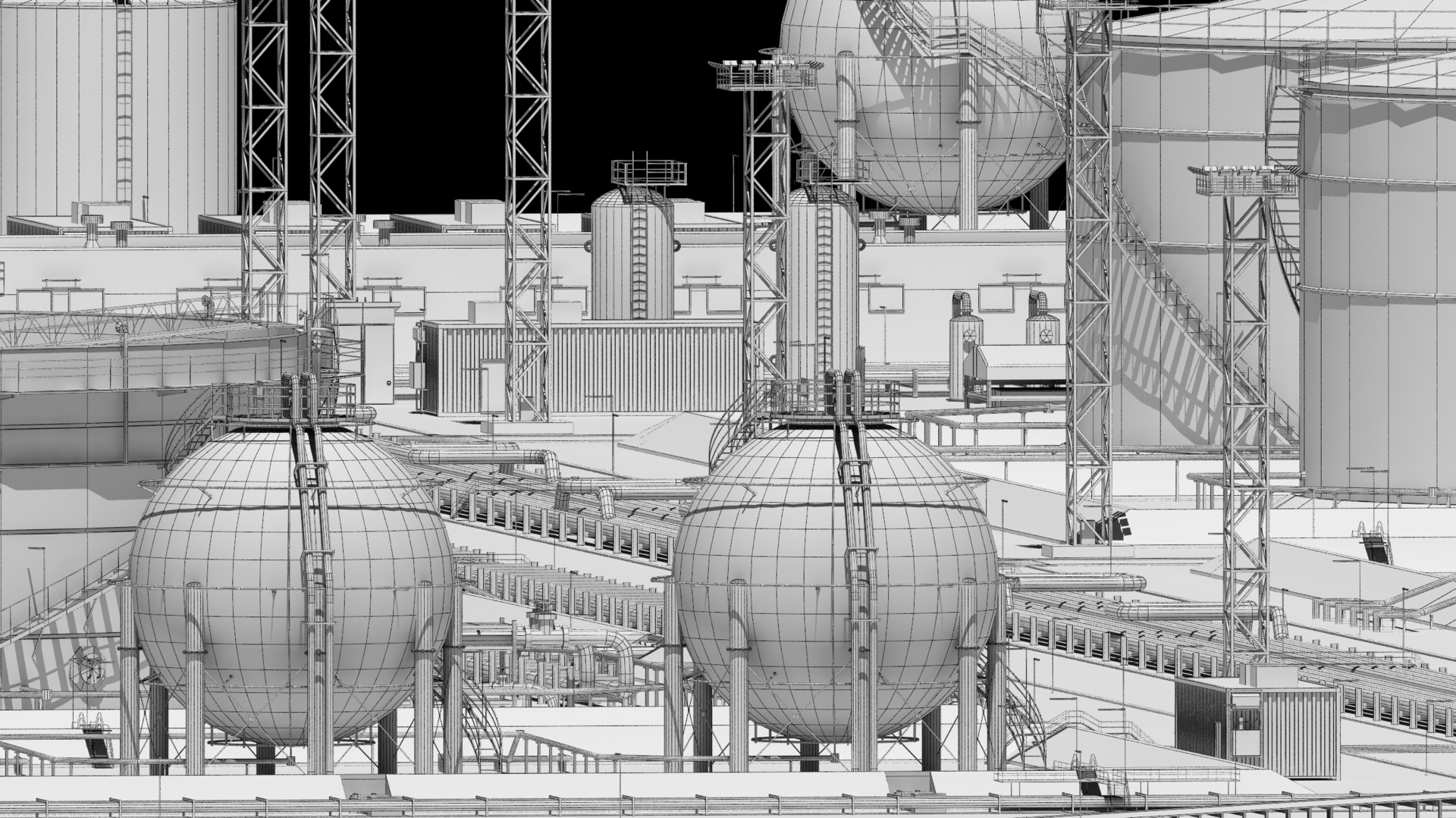 Oil storage facility 3D model - TurboSquid 1570655