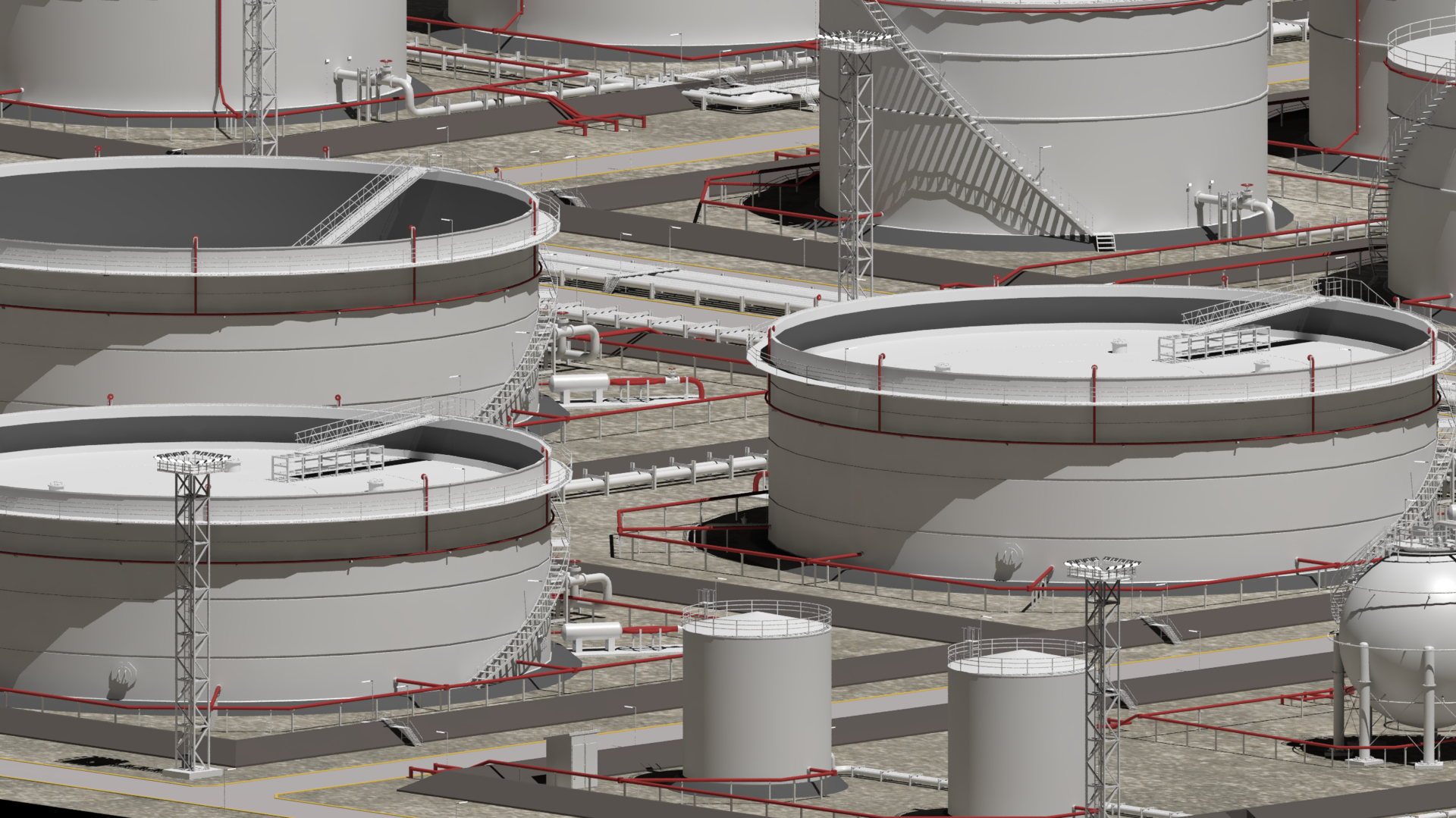 Oil storage facility 3D model - TurboSquid 1570655