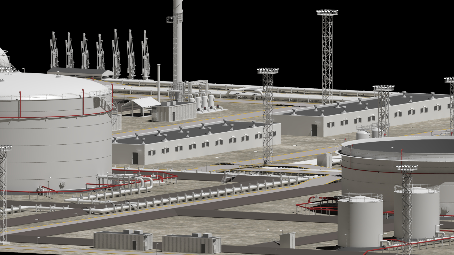 Oil storage facility 3D model - TurboSquid 1570655