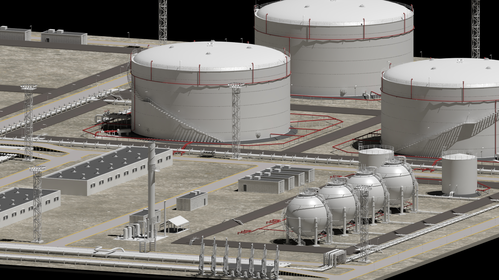 Oil storage facility 3D model - TurboSquid 1570655