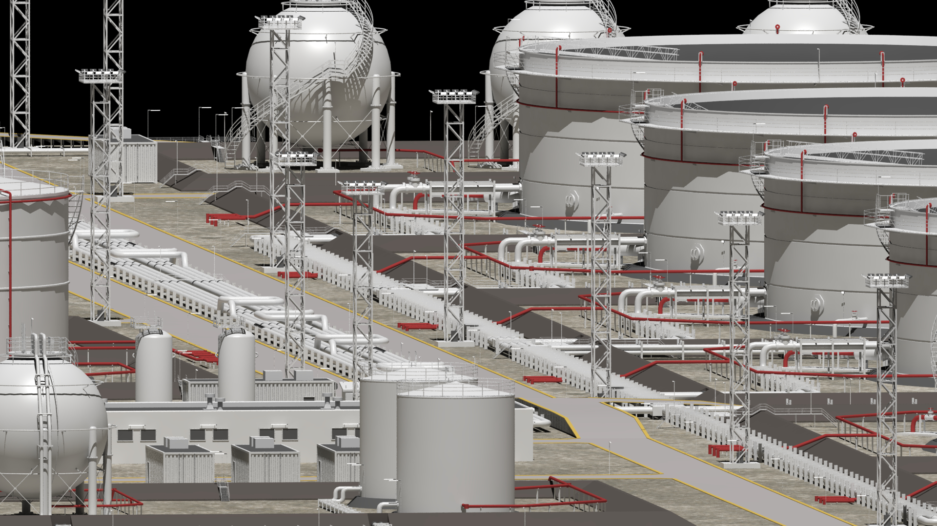 Oil storage facility 3D model - TurboSquid 1570655