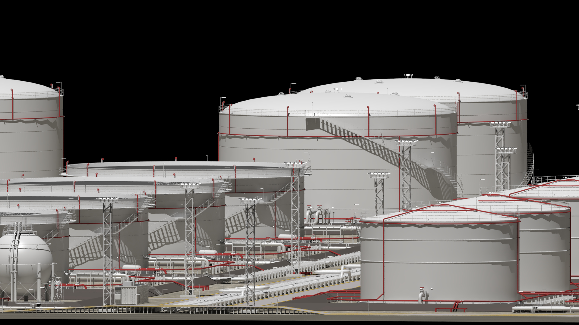 Oil storage facility 3D model - TurboSquid 1570655