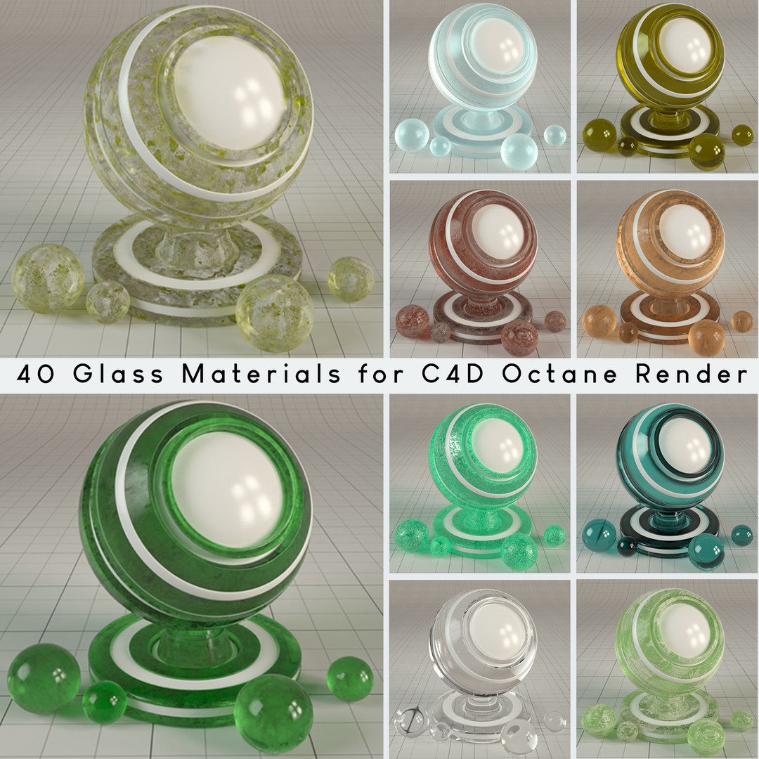 Glass shaders octane render materials 3D model - TurboSquid 1571055