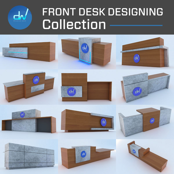 3ds max modern reception desk