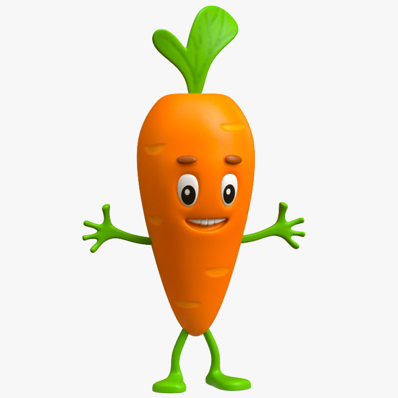 Carrot cartoon toon model - TurboSquid 1571478