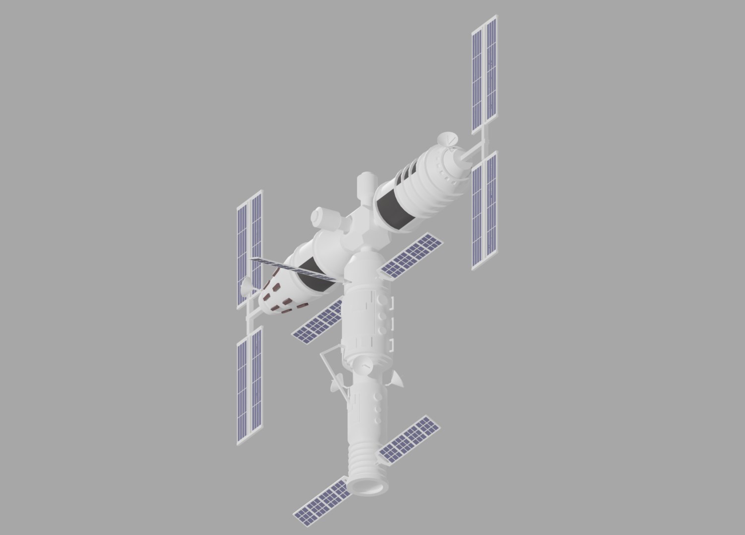 Cartoon simple space station 3D - TurboSquid 1571616