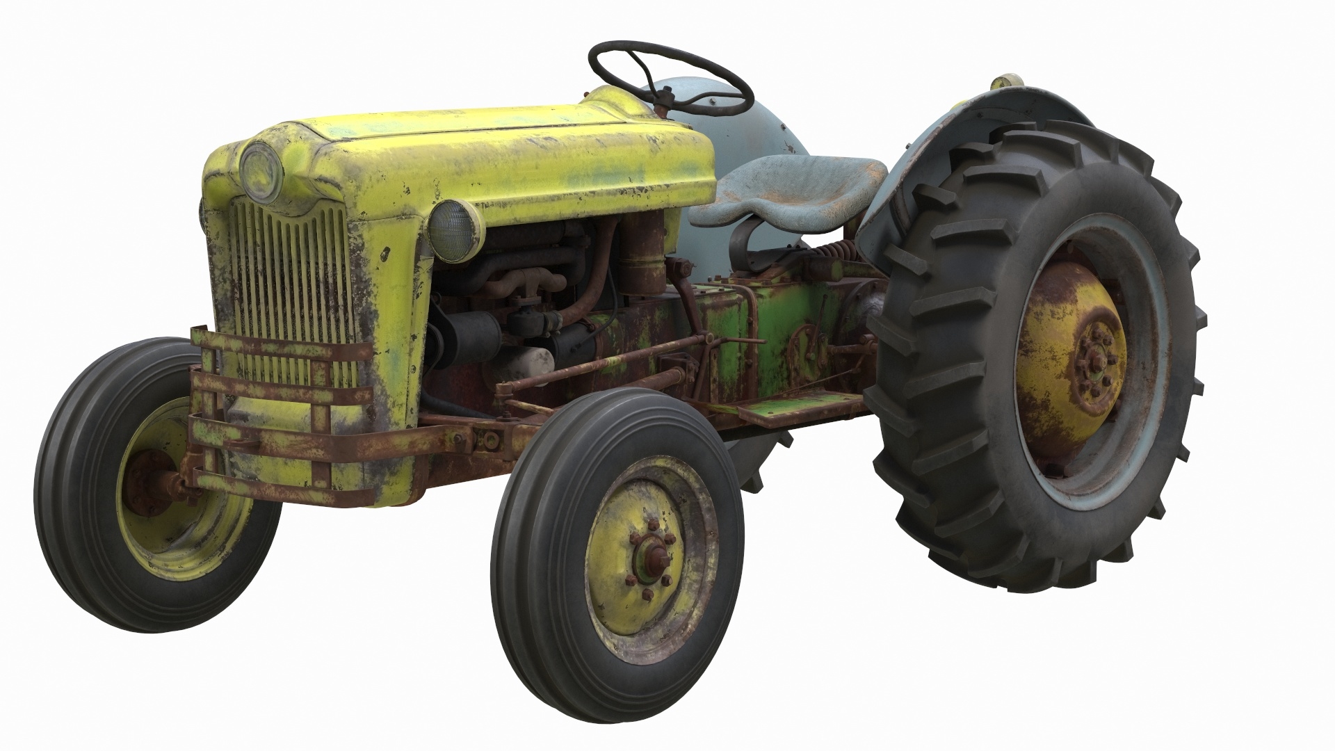 3D old vintage tractor model - TurboSquid 1571779