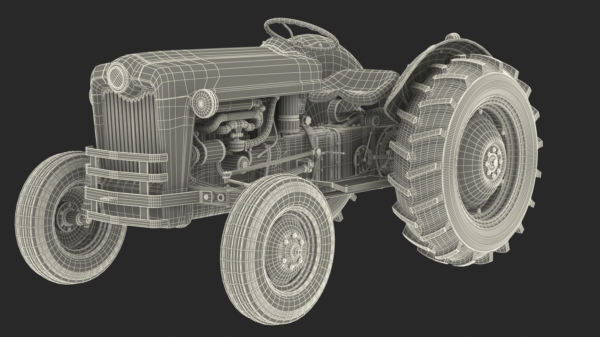3D old vintage tractor model - TurboSquid 1571779