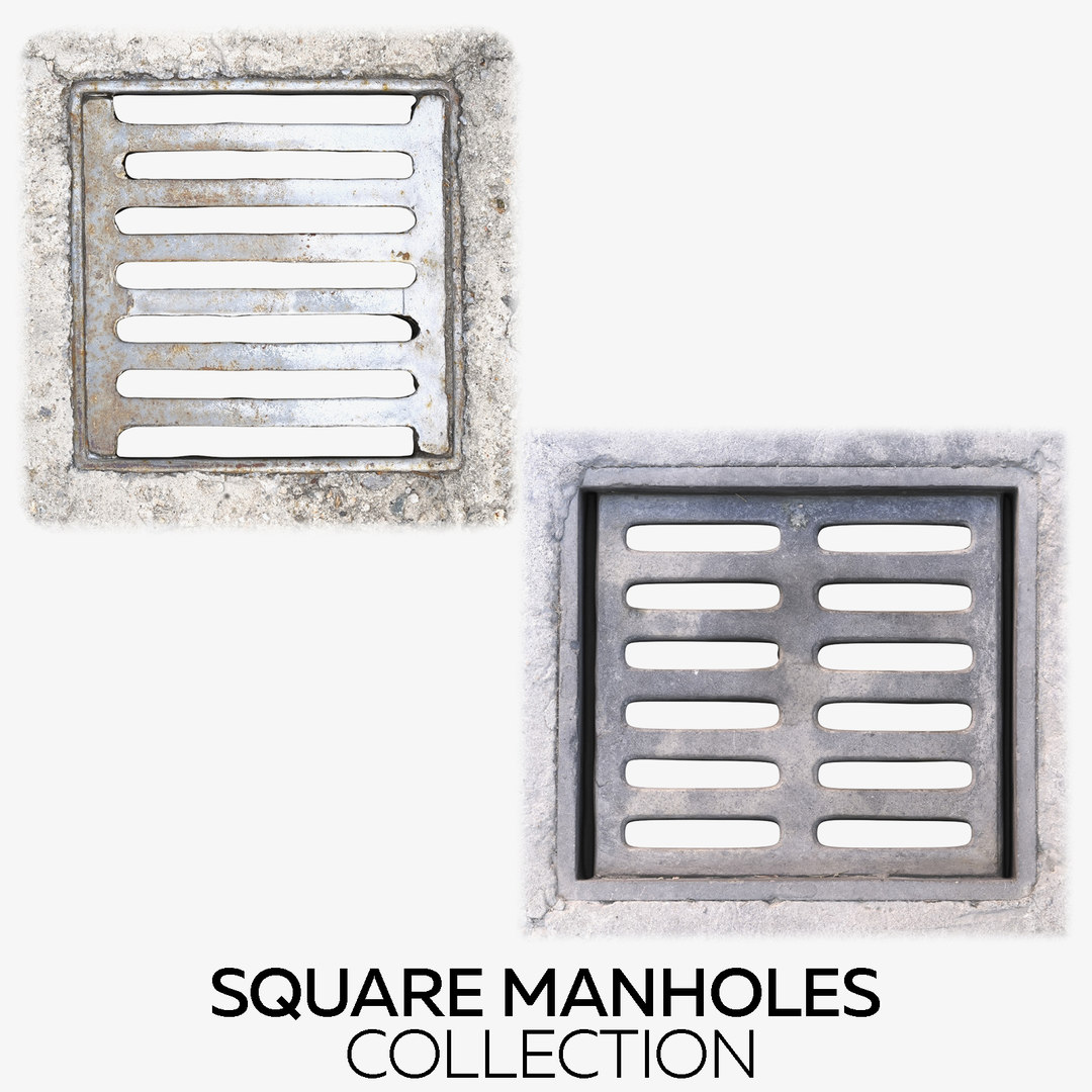 Square manholes 3D model - TurboSquid 1571756