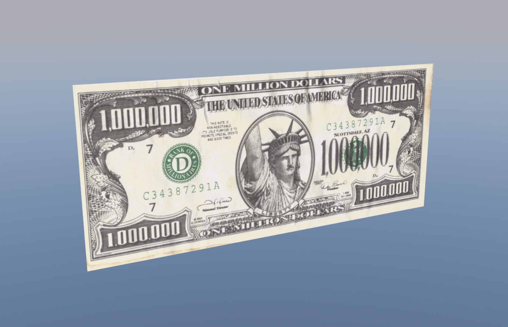 3D 1000000 million dollars cash model - TurboSquid 1572105