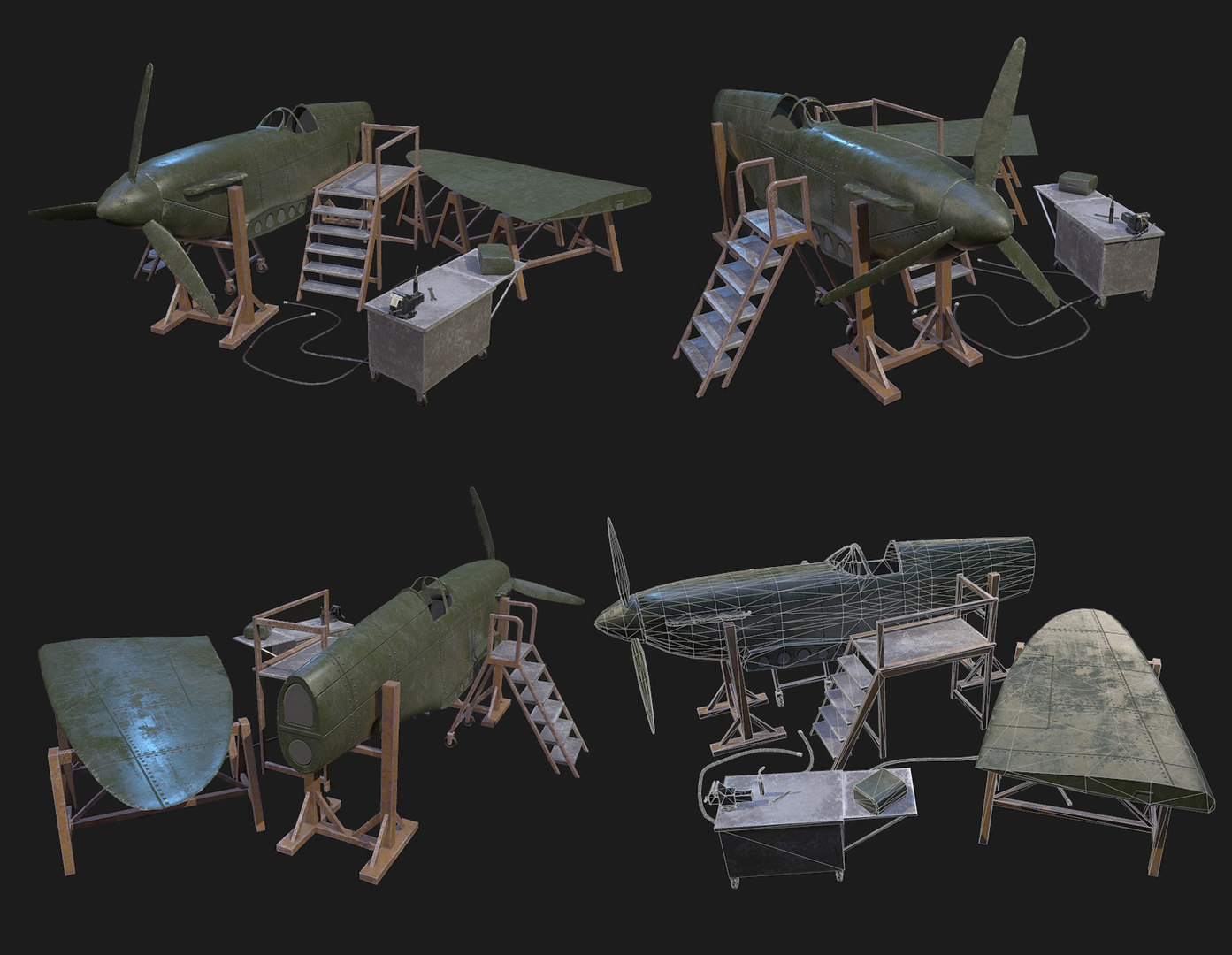 3D model airplane workbench aircraft - TurboSquid 1572186