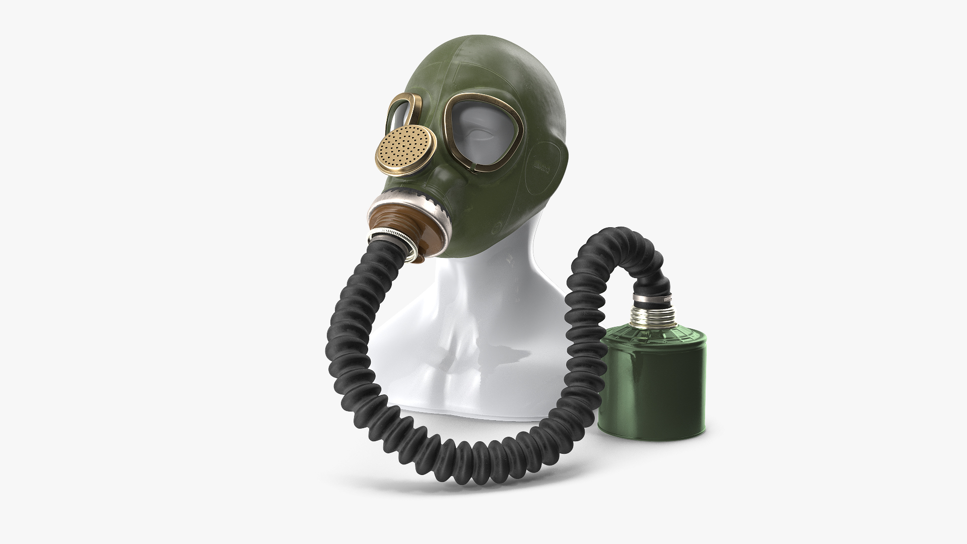 Green gas mask long 3D model - TurboSquid 1574420