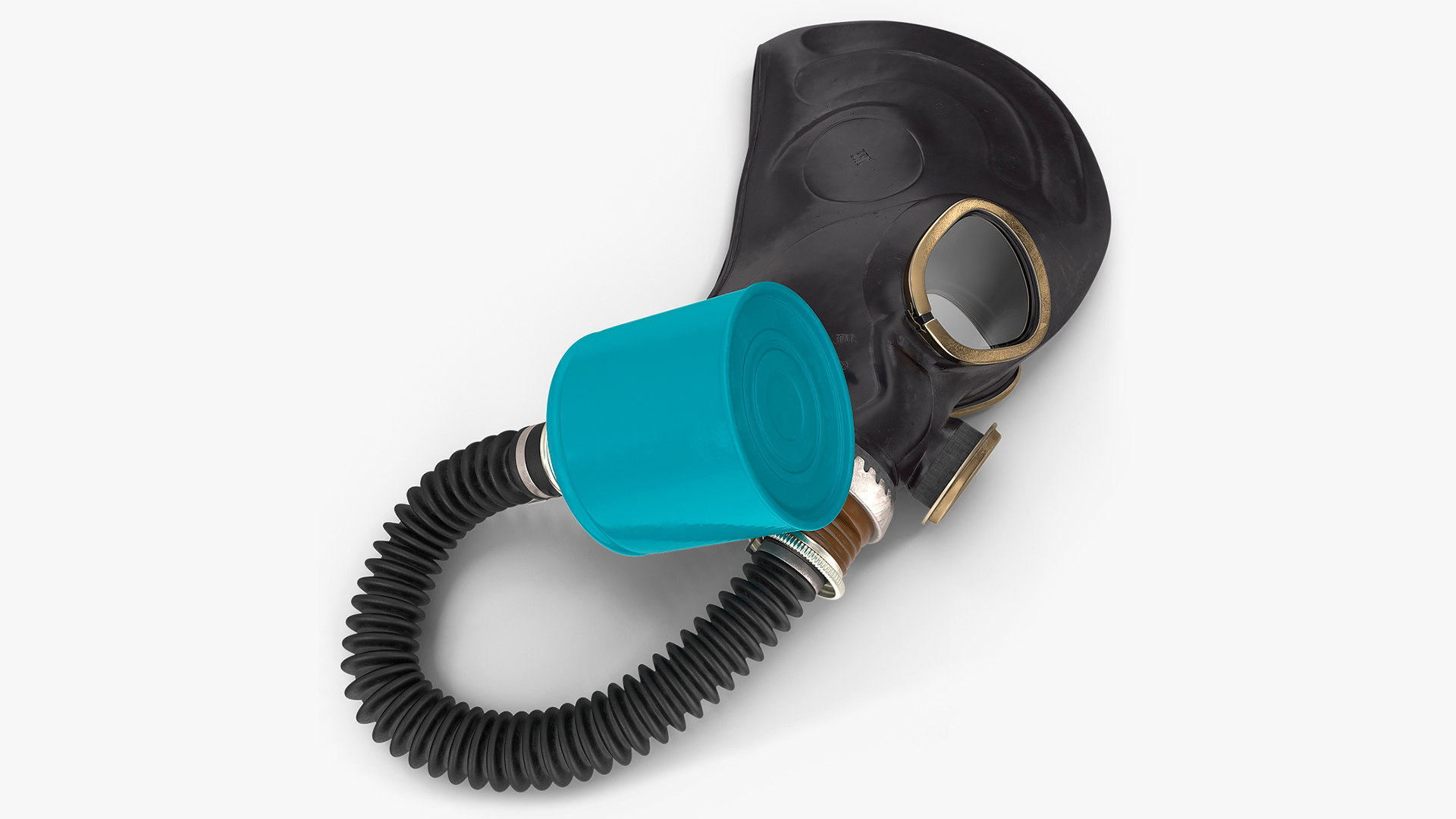 Black Rubber Gas Mask with Hose Rigged 3D 모델 - TurboSquid 1572731