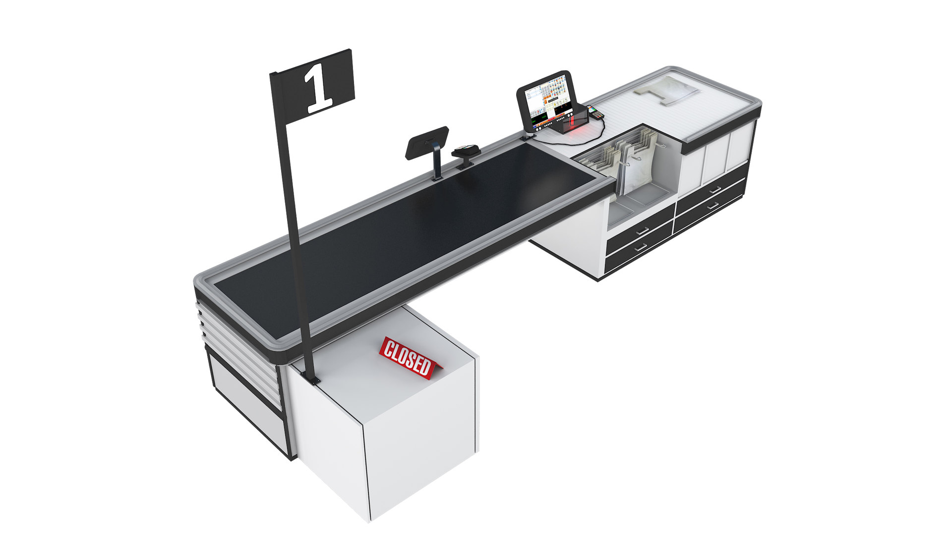 Cash cashier 3D model - TurboSquid 1573181