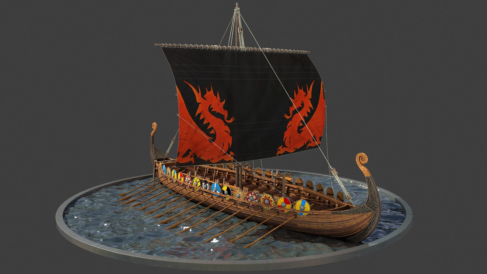 Ship boat drakkar 3D - TurboSquid 1573772