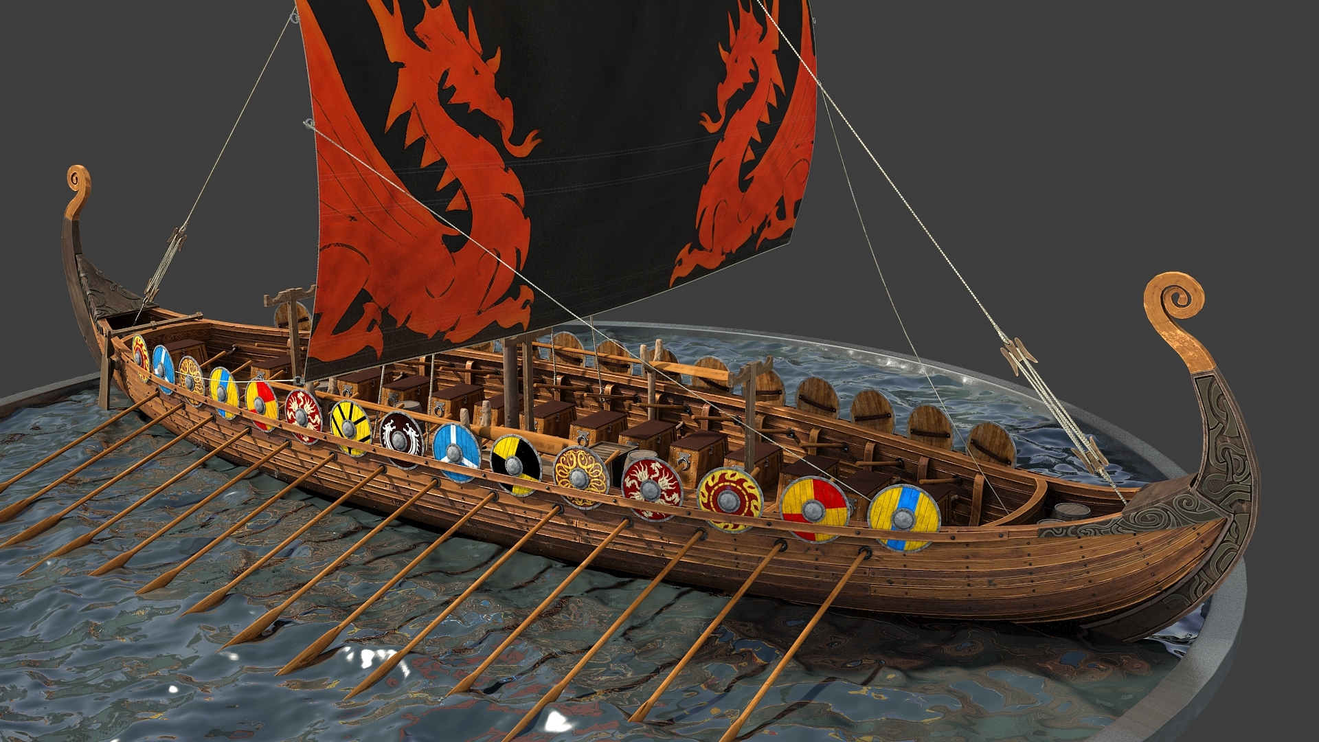Ship boat drakkar 3D - TurboSquid 1573772