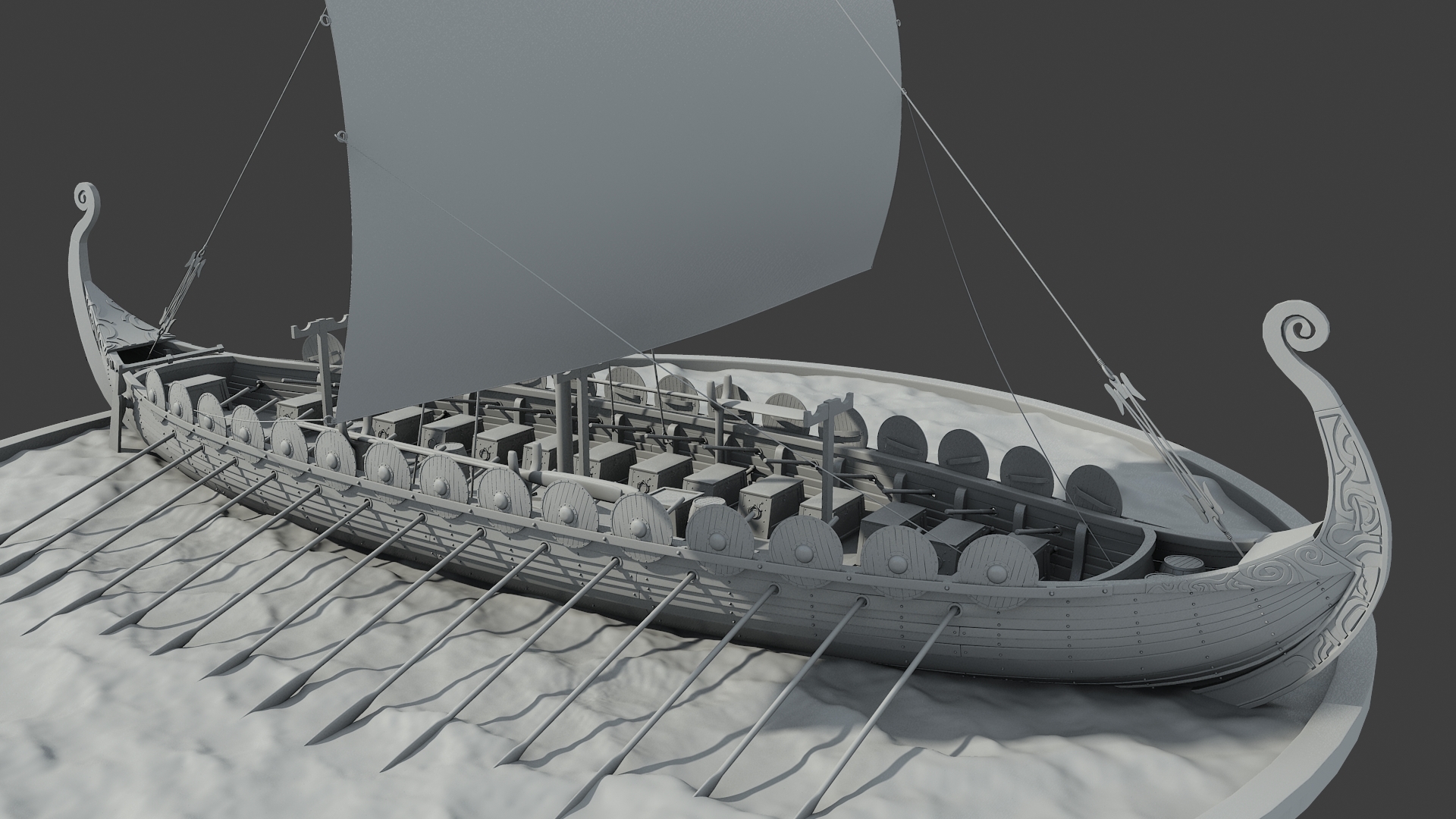 Ship boat drakkar 3D - TurboSquid 1573772