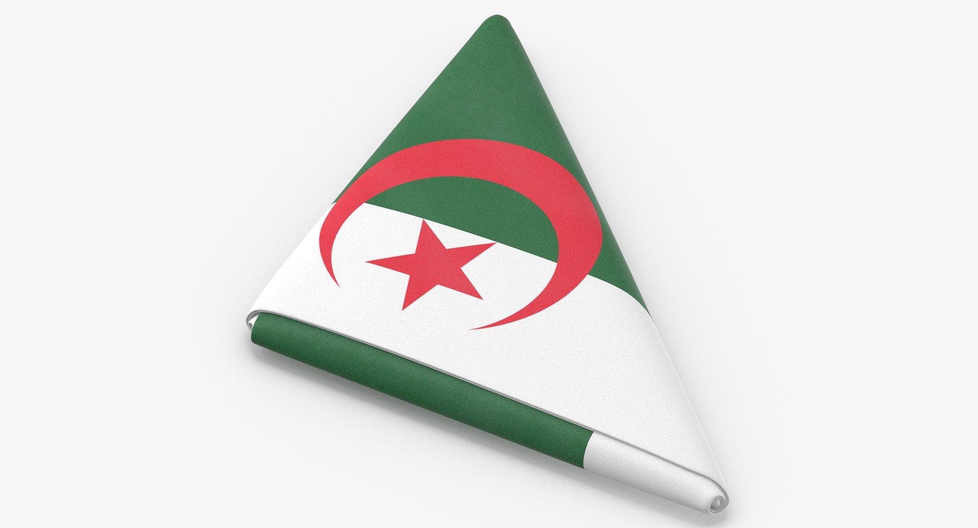 3D flag folded triangle algeria model - TurboSquid 1573989