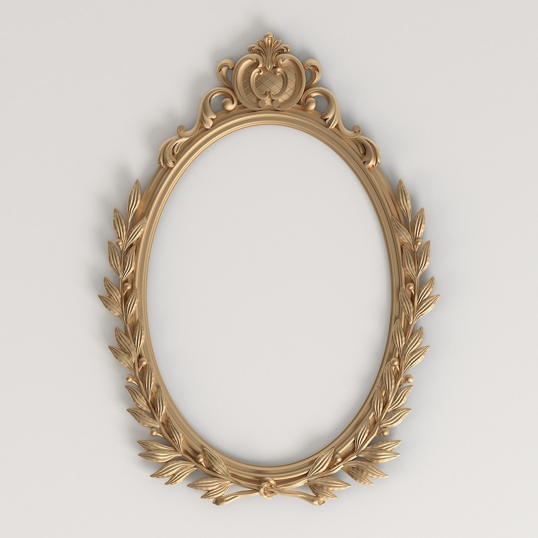 Oval carved frame 3D model - TurboSquid 1574231