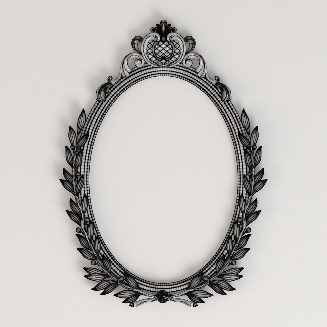 Oval carved frame 3D model - TurboSquid 1574231