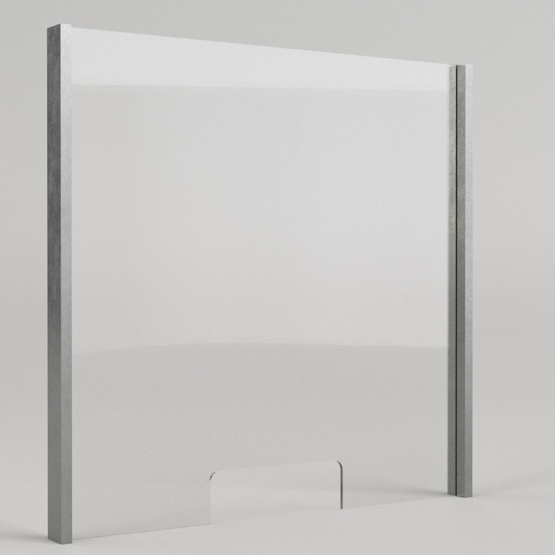Plexiglass sneeze guard panel 3D model - TurboSquid 1574251