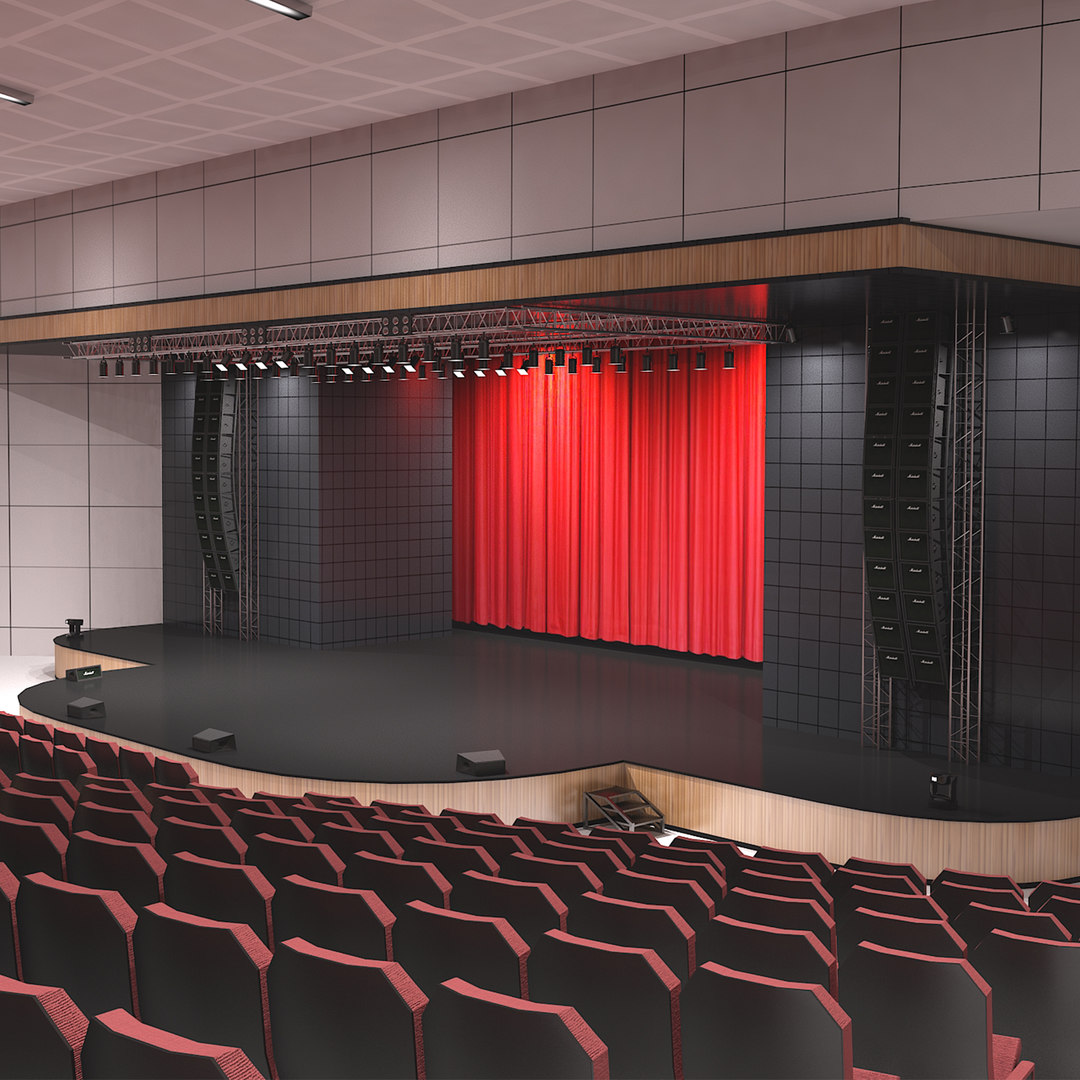 Theater room stage 3D model - TurboSquid 1574397