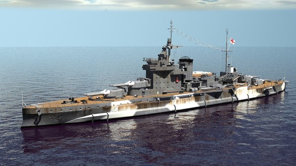 Warspite battleship model - TurboSquid 1574386
